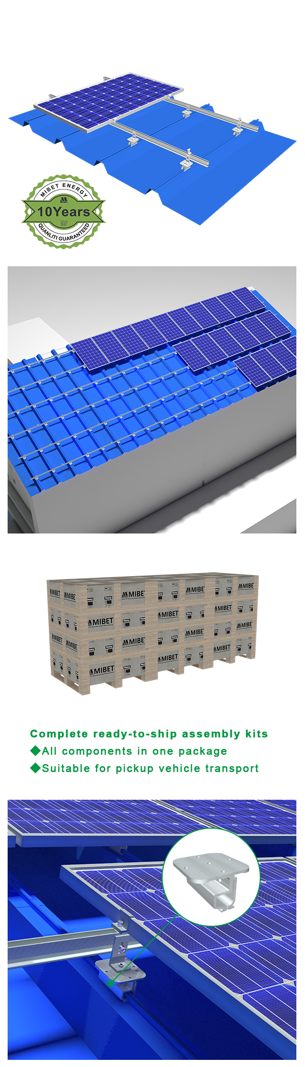 Standing Seam Metal Roof Solar PV Mounting System - Enerom